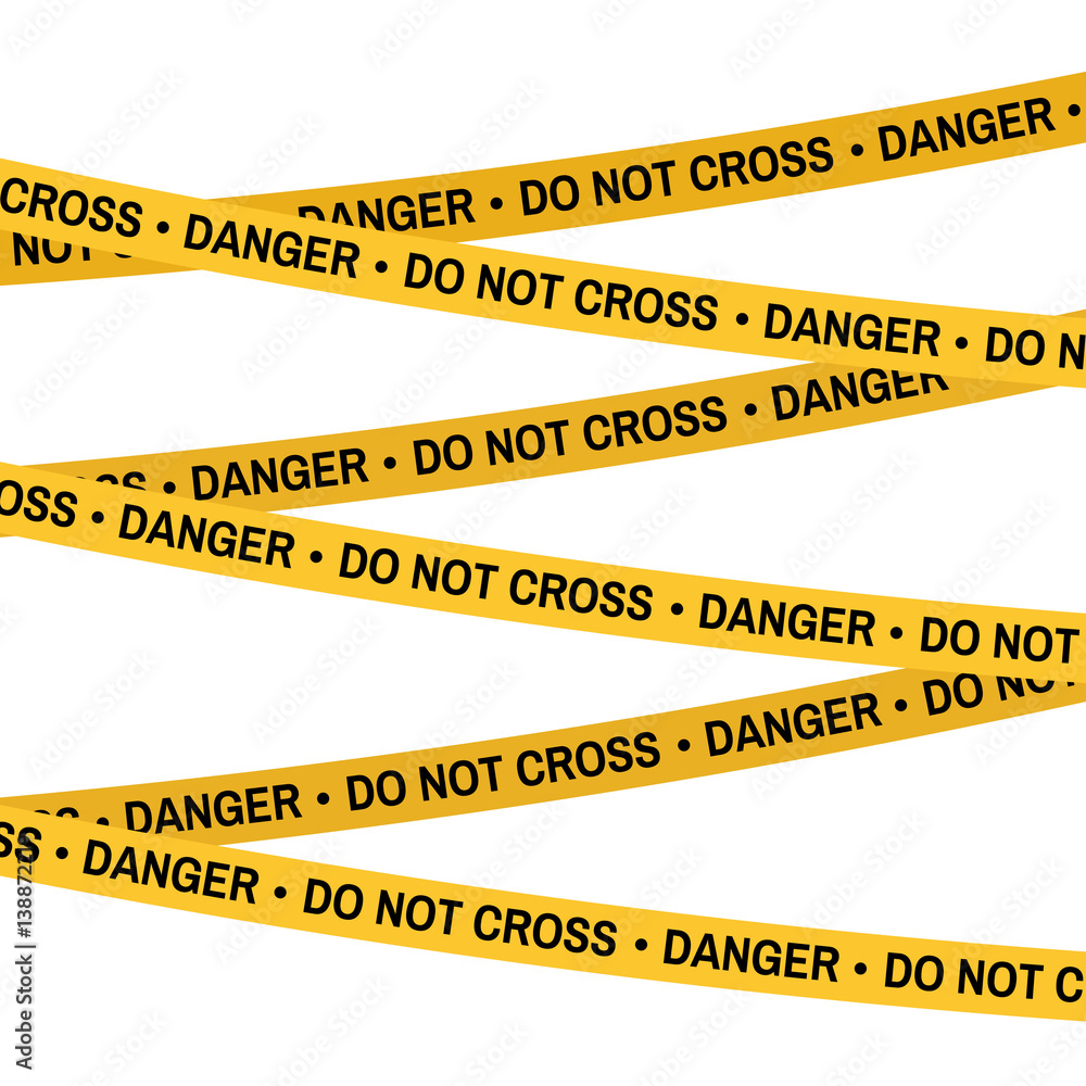 Crime scene yellow tape, police line Do Not Cross Danger tape. Cartoon ...