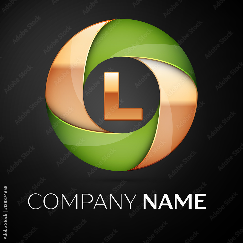 Letter L vector logo symbol in the colorful triangle on black ...