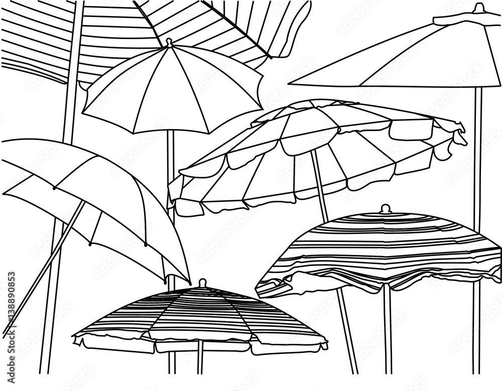 How To Draw A Beach Umbrella
