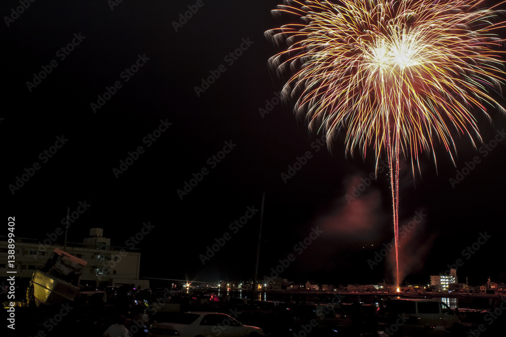 Starmine fireworks in Ishinomaki Kawabiraki Matsuri fireworks 石巻川開きまつり ...