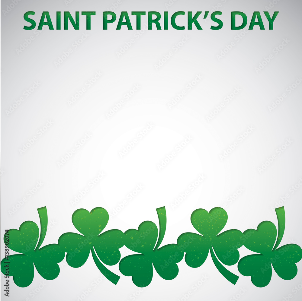 Shamrock cut out St. Patrick's Day card in vector format. Stock Vector ...