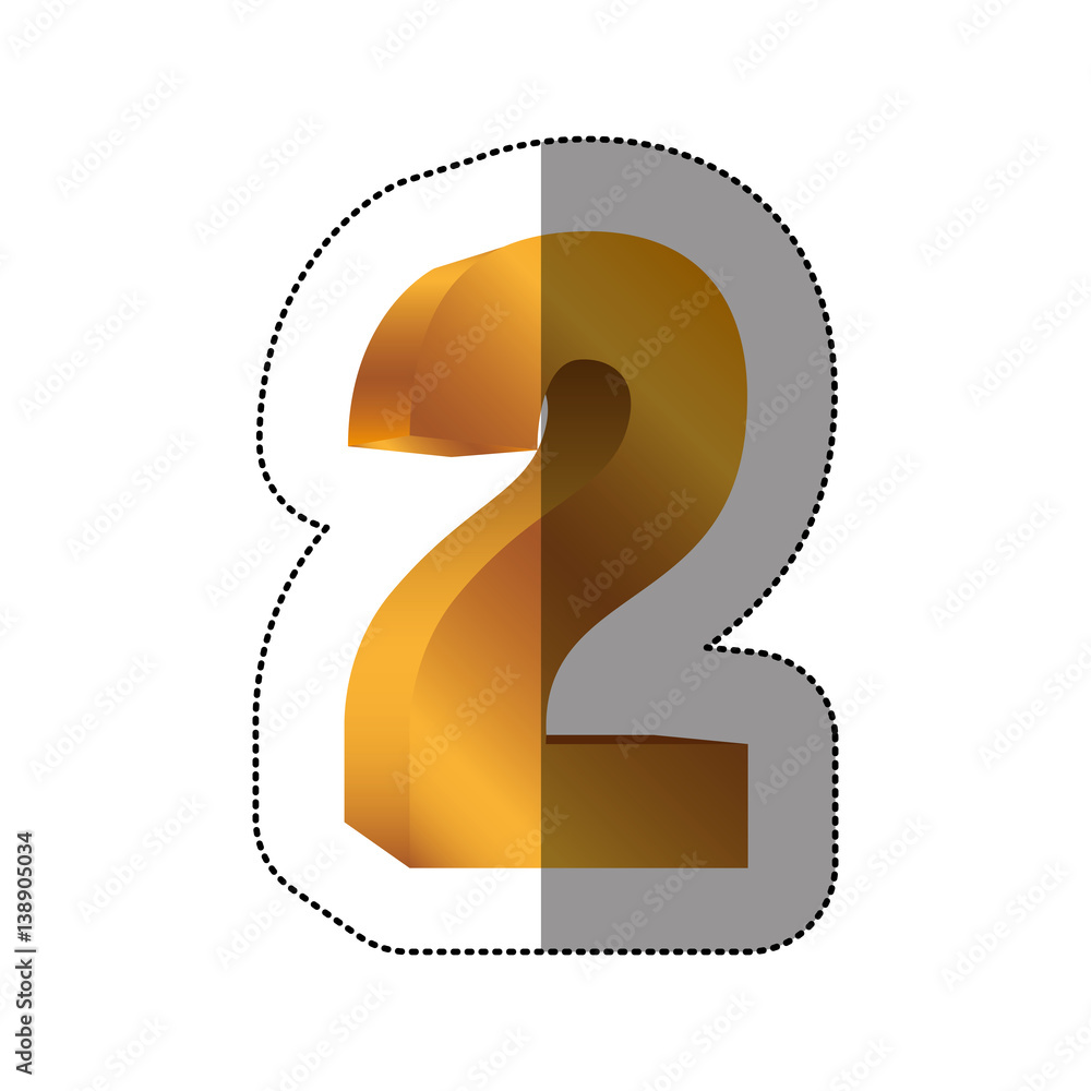 color number two icon, vector illustraction design image Stock Vector ...