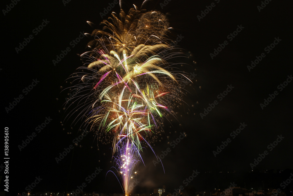 Starmine fireworks in Ishinomaki Kawabiraki Matsuri fireworks 石巻川開きまつり ...