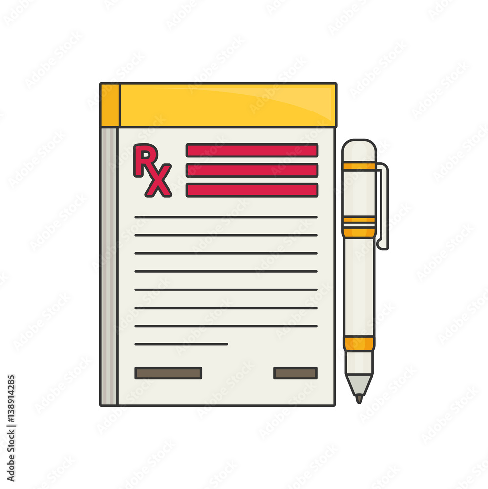 Prescription pad. Medical prescription vector illustration. Stock ...