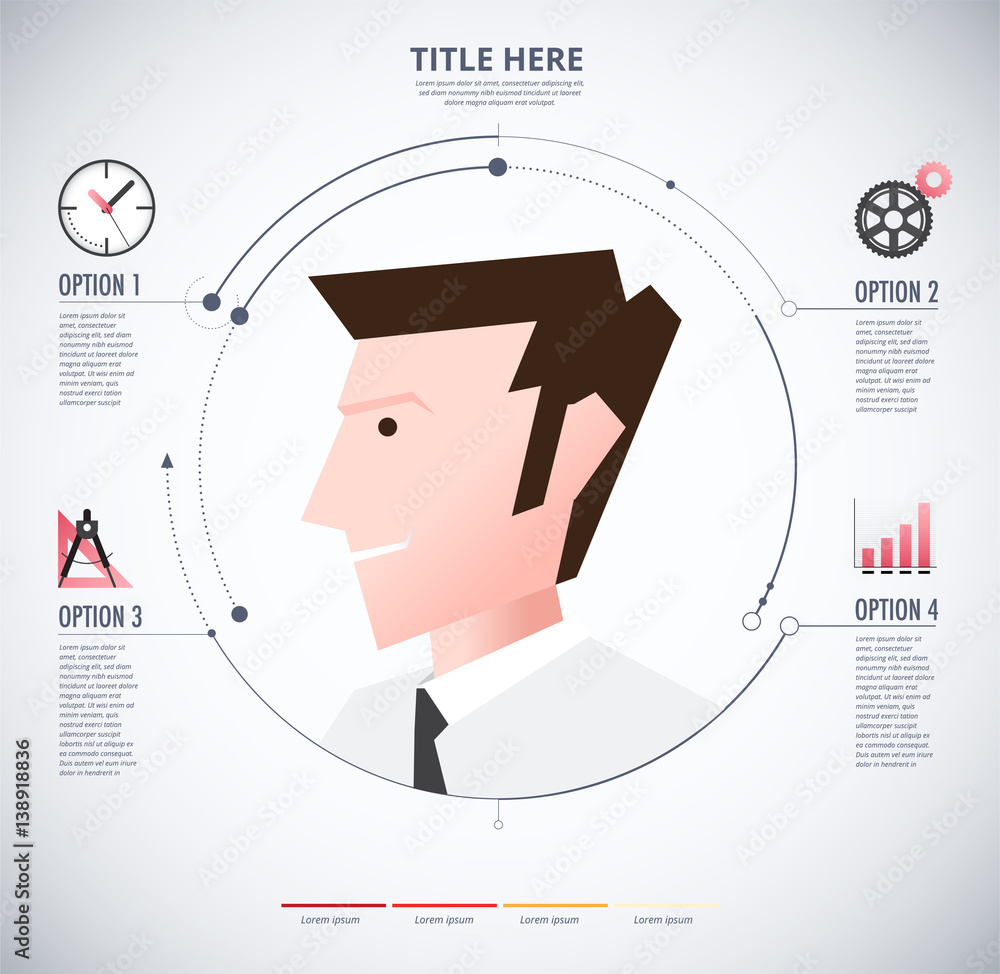 Infographic of man with icon. Gentleman diagram. vector illustration ...
