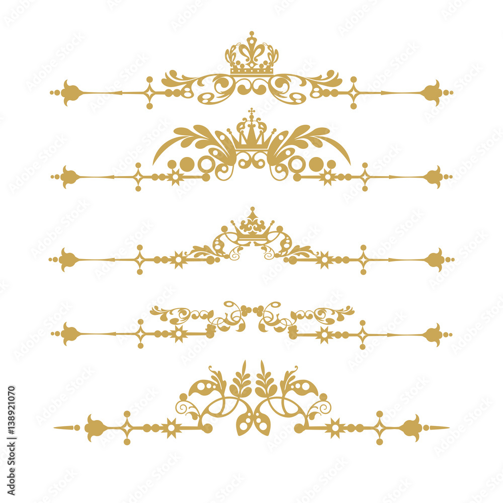 Gold element vector set Stock Vector | Adobe Stock