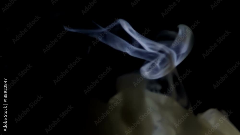 sidestream blue smoke in the dark Stock Video | Adobe Stock