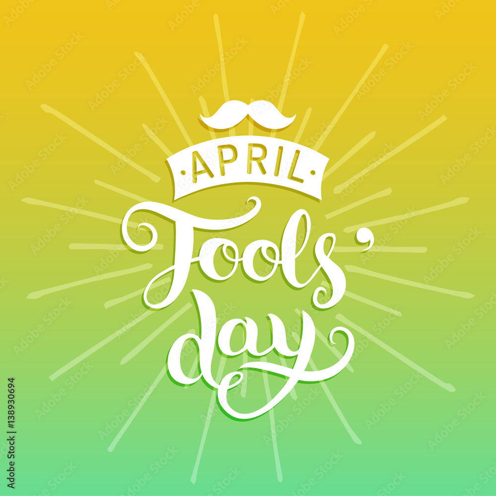 Happy Fools'day greeting card vector illustration. 1st of april ...