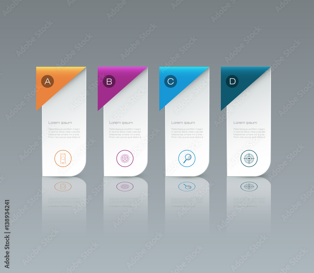 Vector Infographic label design with icons and 4 options or steps ...