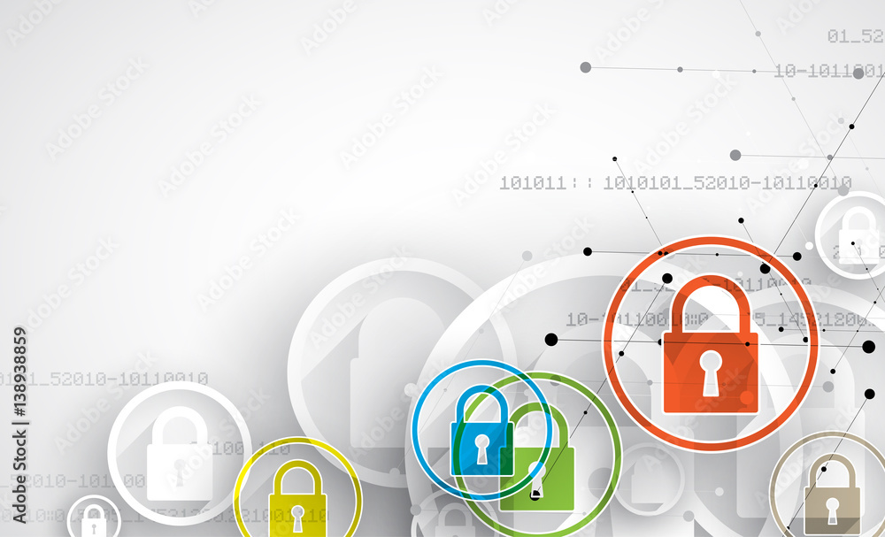Technology security concept. Modern safety digital background Stock ...