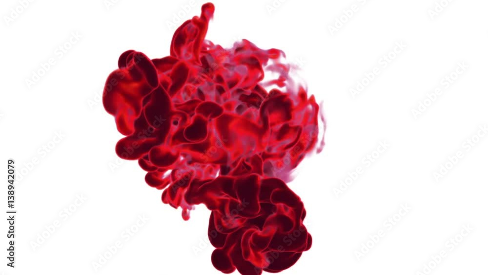 Inky drops, red Ink bolts, paint. Volume effects ink in water or ...