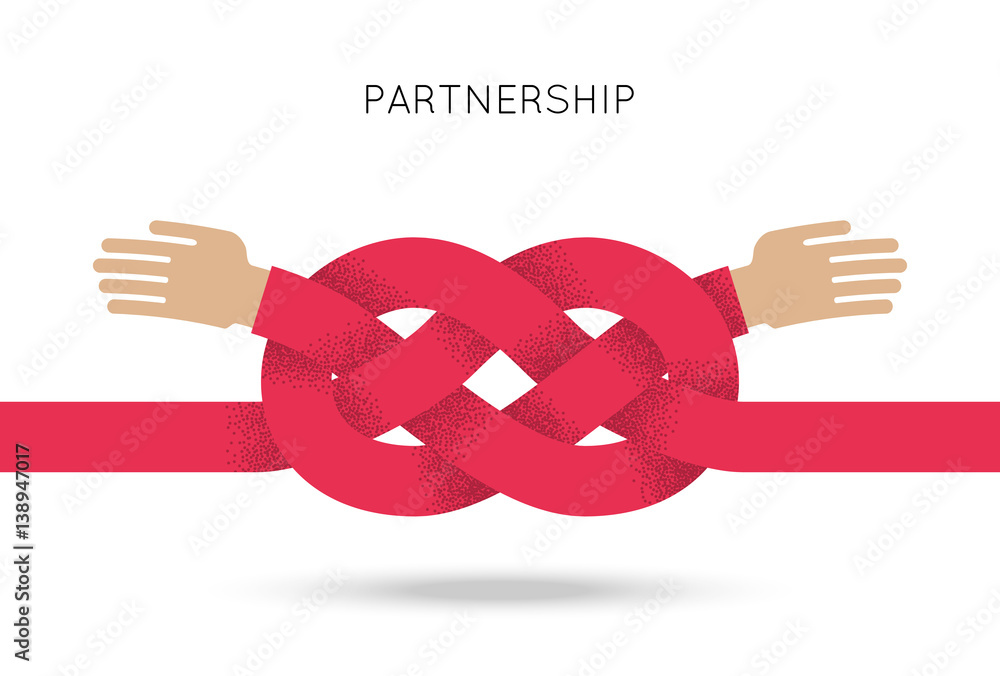 Symbol of business cooperation and partnership, sign of agreement or ...