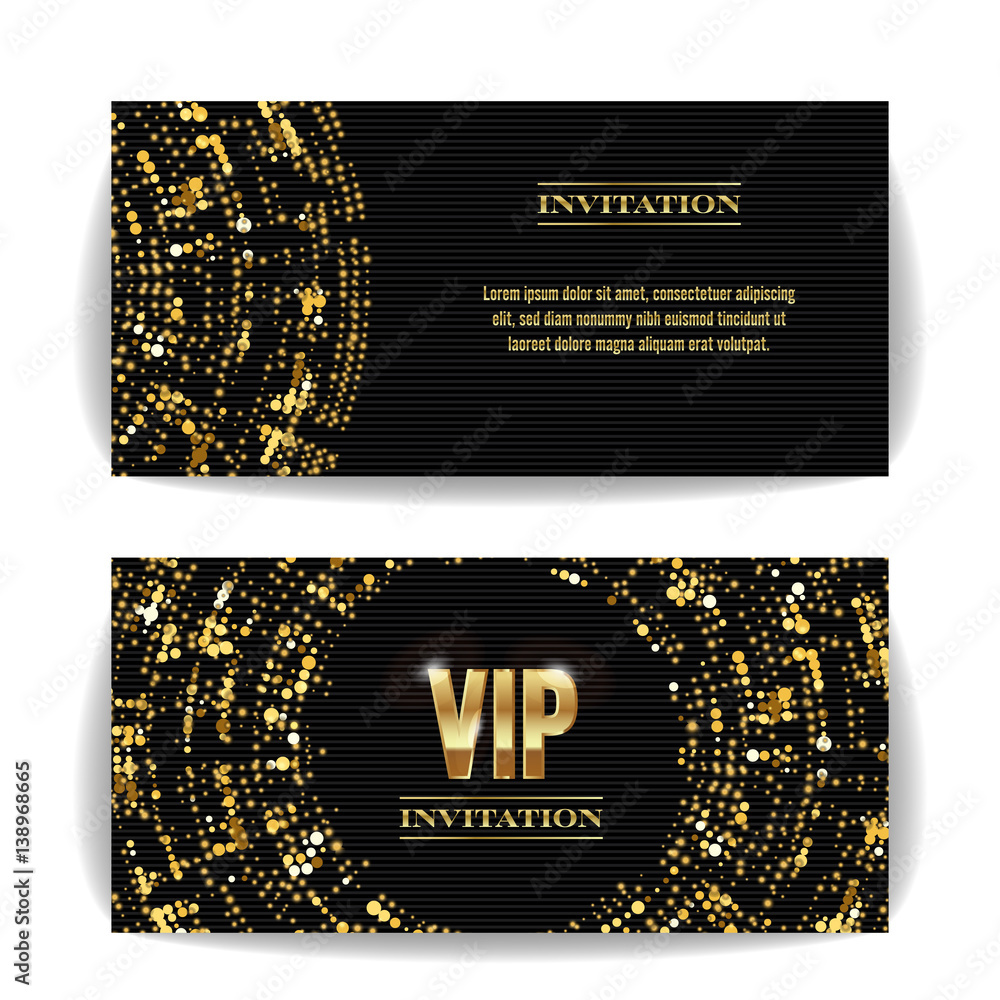 VIP Invitation Card Vector. Party Premium Blank Poster Flyer. Black ...