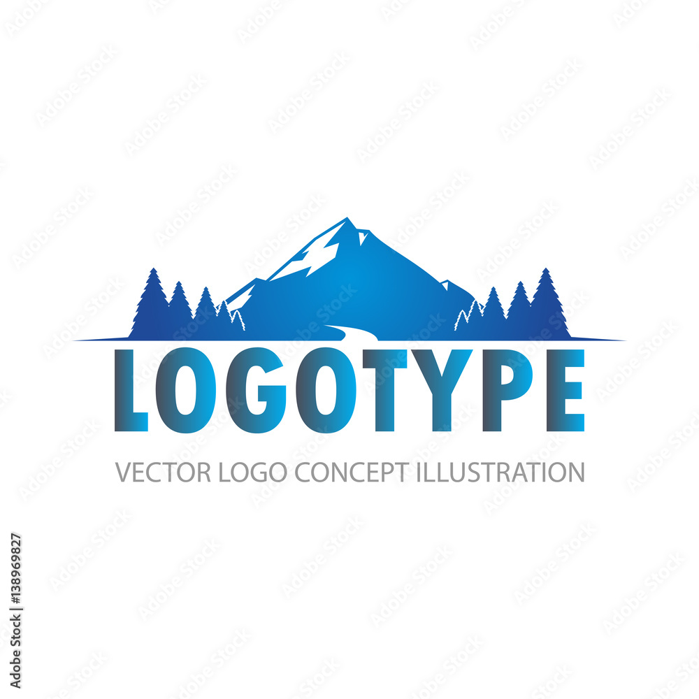 tree mountain logo vector Stock Vector | Adobe Stock