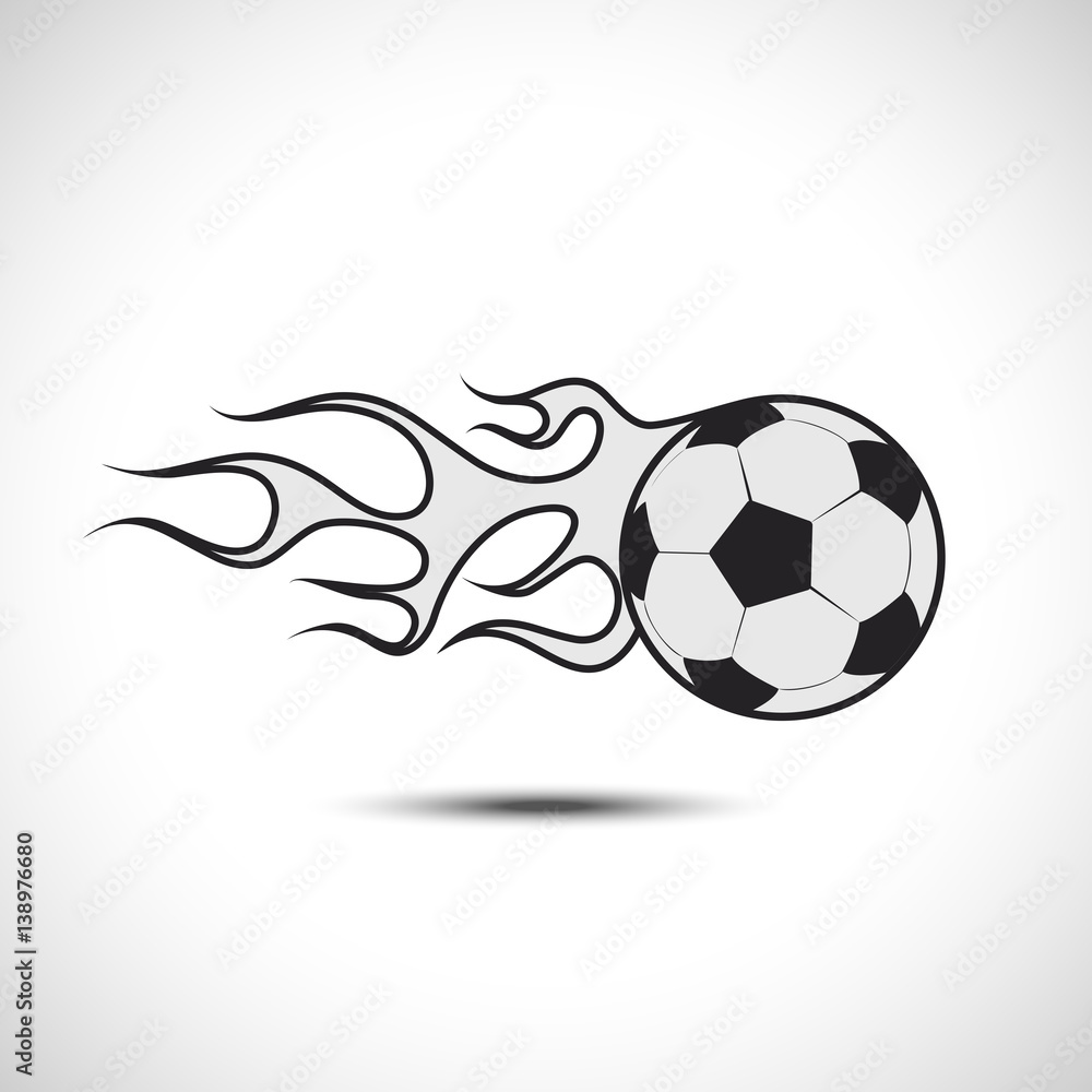 Football on Fire Logo. Fireball icon Vector Illustration. Sport Concept ...
