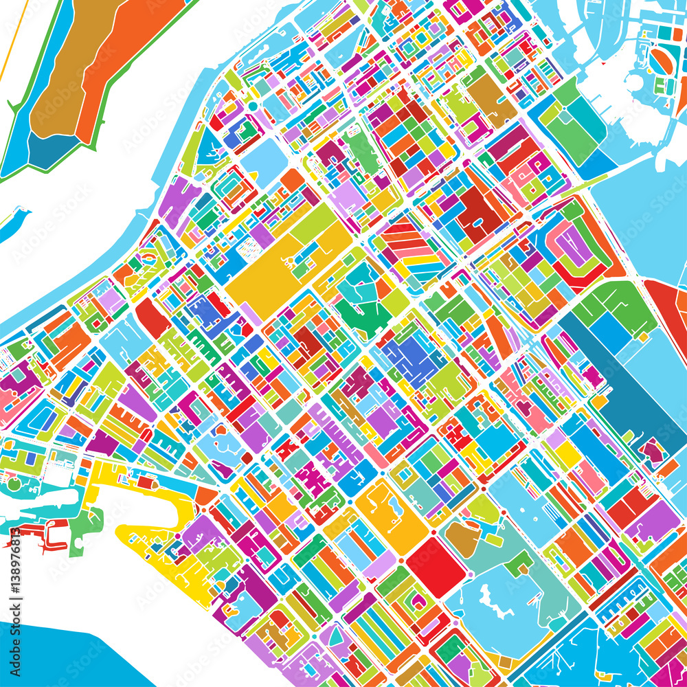 Abu Dhabi Colorful Vector Map Stock Vector | Adobe Stock