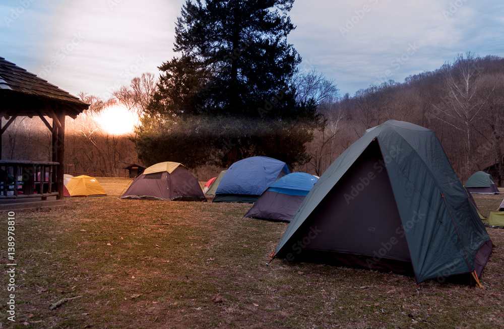 Sunrise at Camp Stock Photo | Adobe Stock