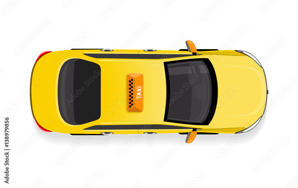 Taxi Car Top View Flat Style Vector Icon Stock Vector | Adobe Stock