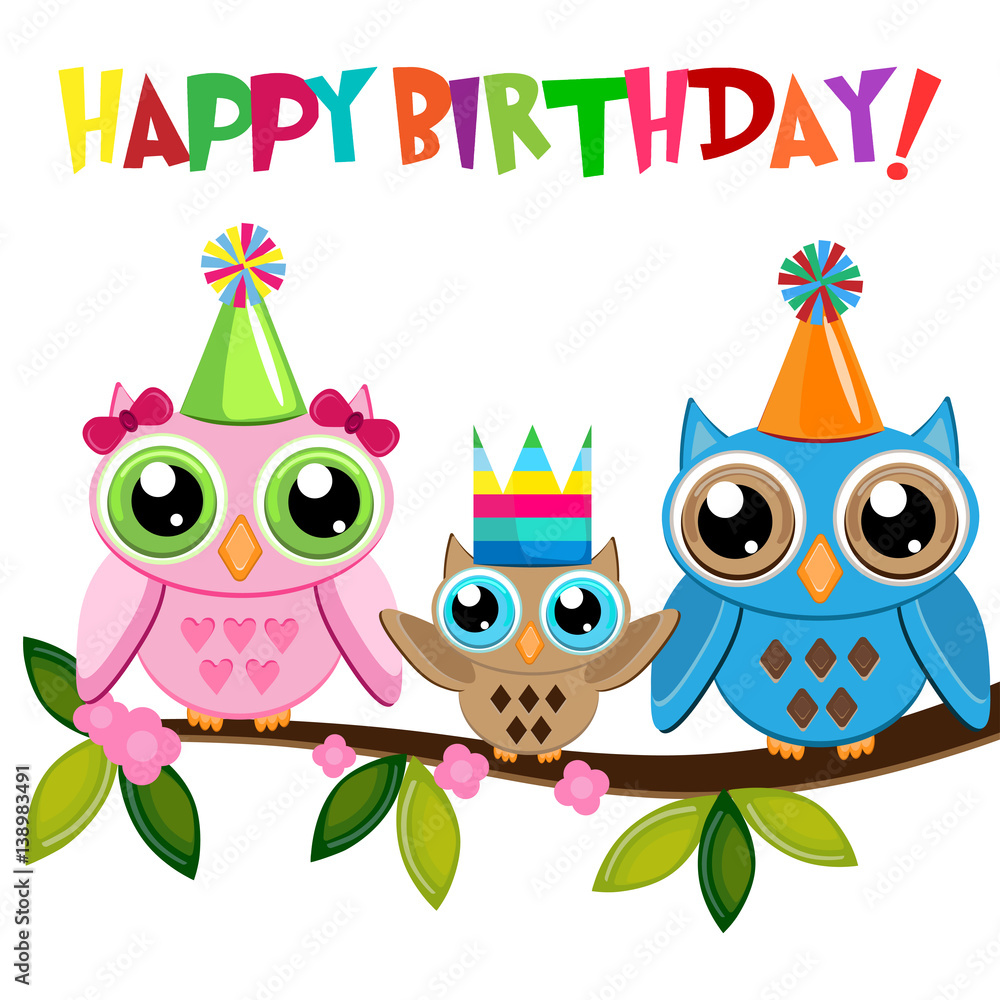 Baby Owl Happy Birthday