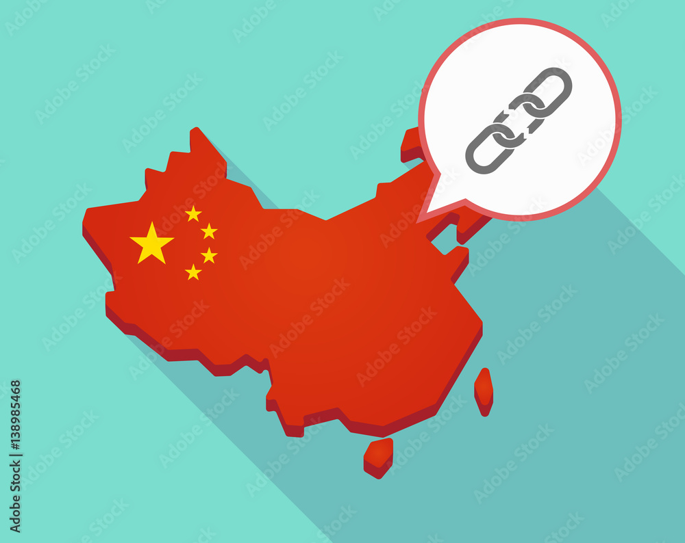 Map of China with a broken chain Stock Vector | Adobe Stock
