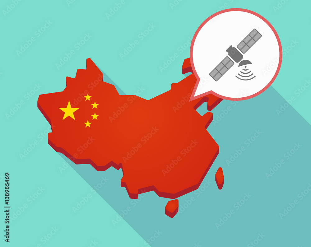 Map of China with a satellite Stock Vector | Adobe Stock