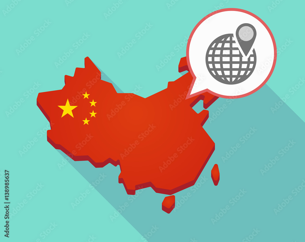 Map of China with a world globe Stock Vector | Adobe Stock