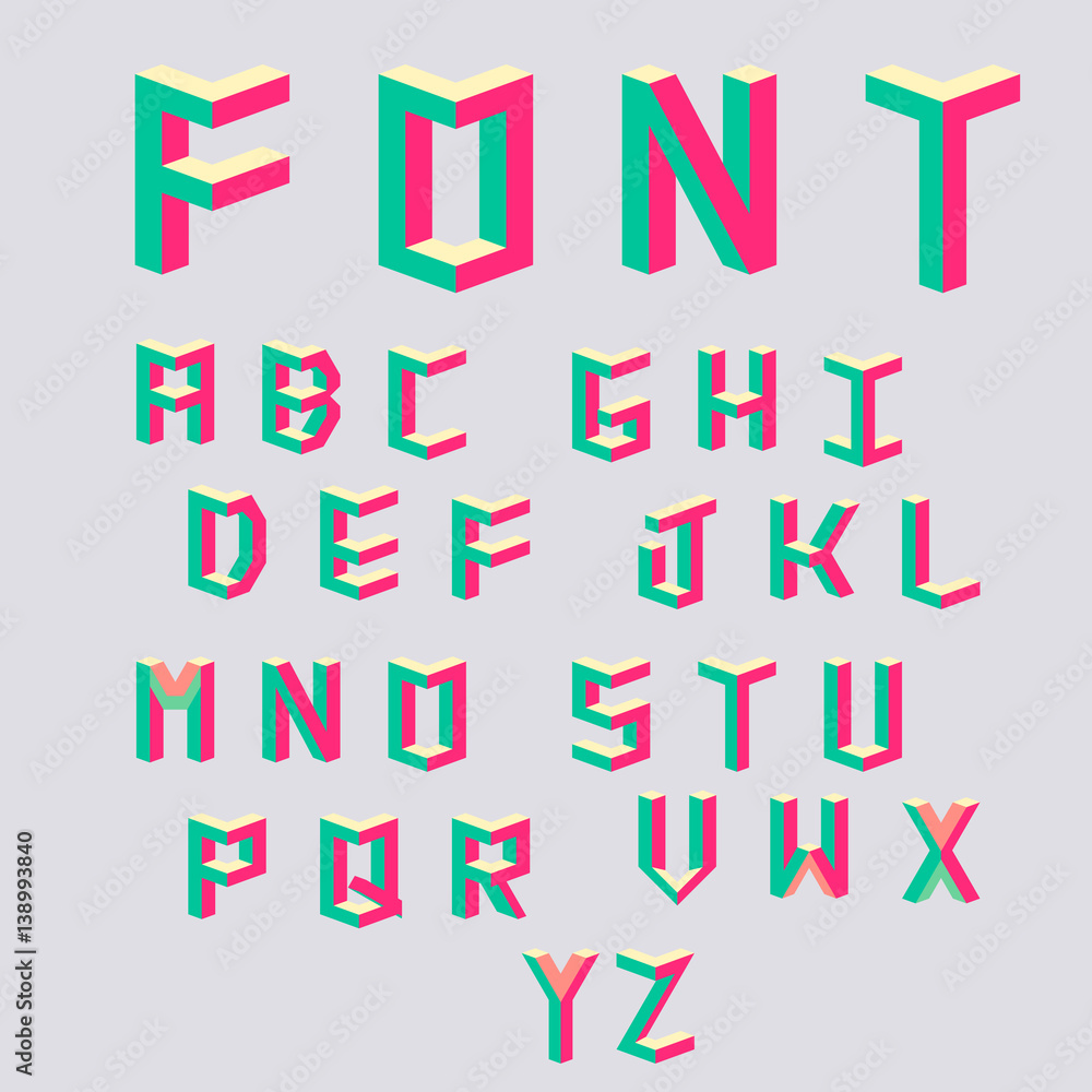 Impossible Geometry letters. Stock Vector | Adobe Stock