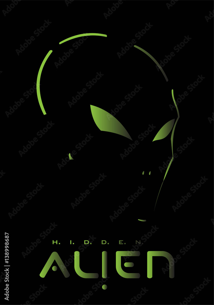 Alien, Hidden Alien. Alien face. Alien head. Demon, phantom. ghost ...