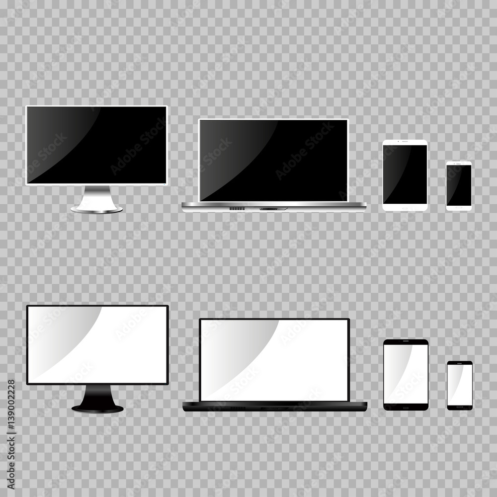 eps 10 vector set of realistic electronic gadgets isolated on ...