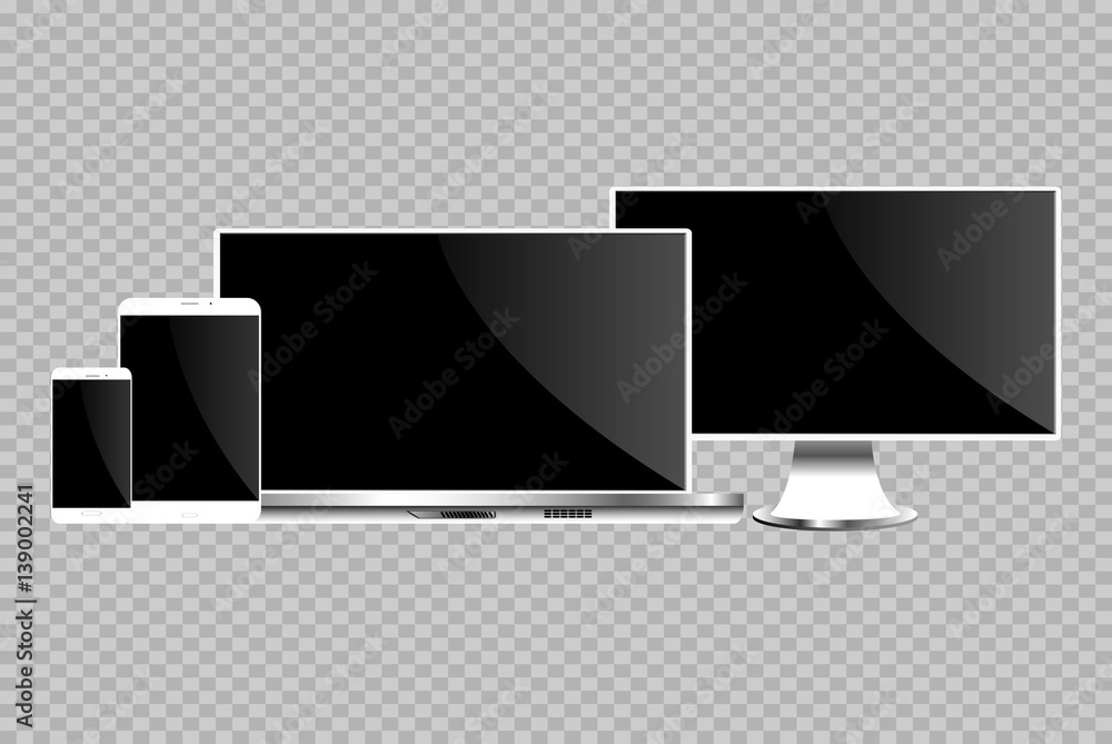 eps 10 vector set of realistic electronic gadgets isolated on ...