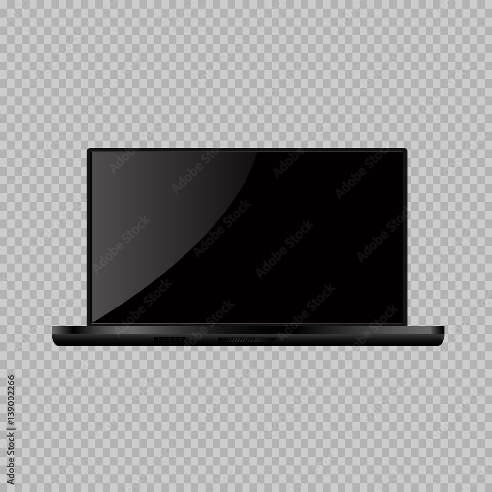 eps 10 vector laptop isolated on transparent background. Front side of ...