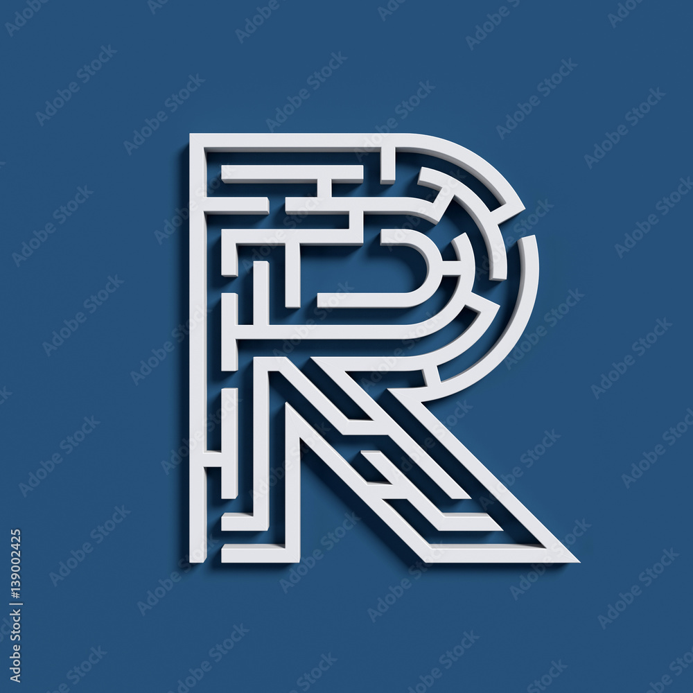 Maze font letter R Stock Illustration | Adobe Stock