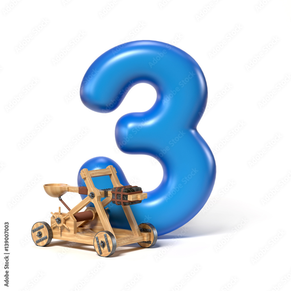 Toy font number 3 Stock Illustration | Adobe Stock