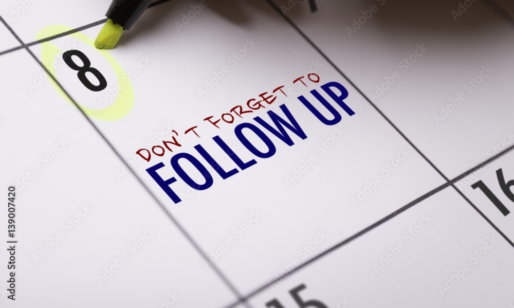 Dont Forget to Follow Up Stock Photo | Adobe Stock
