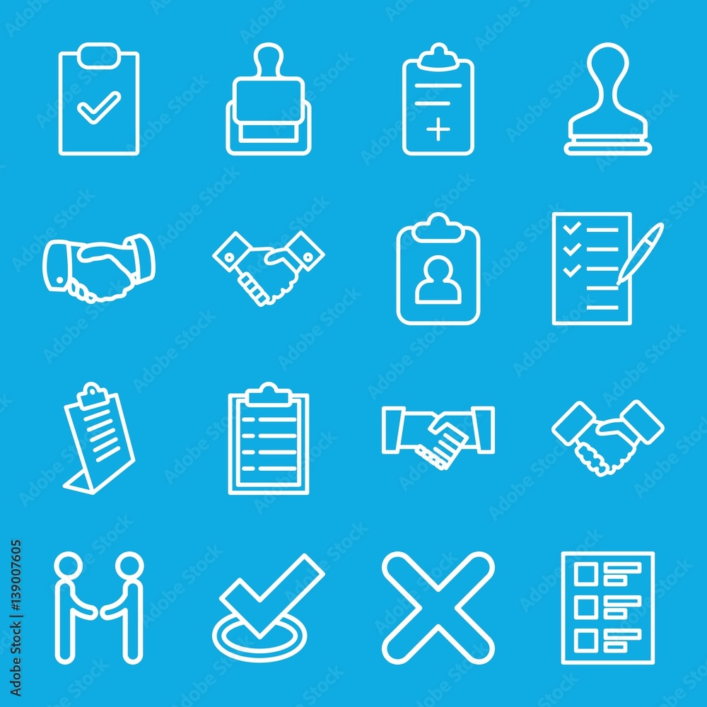 Set of 16 agreement outline icons Stock-Vektorgrafik | Adobe Stock