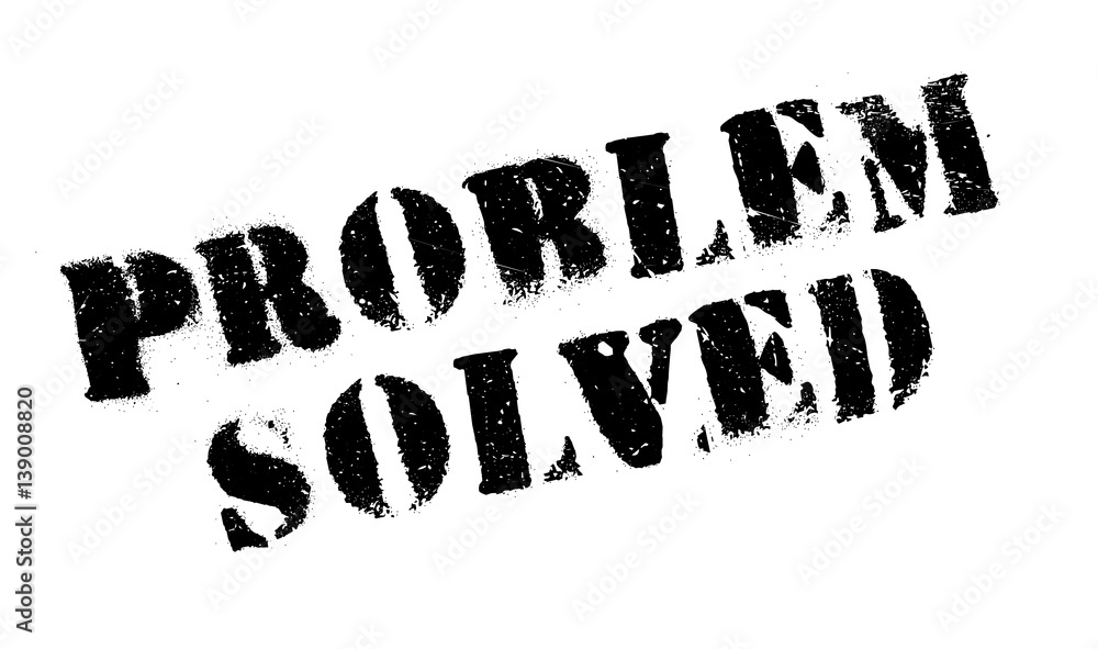 Problem Solved rubber stamp. Grunge design with dust scratches. Effects ...