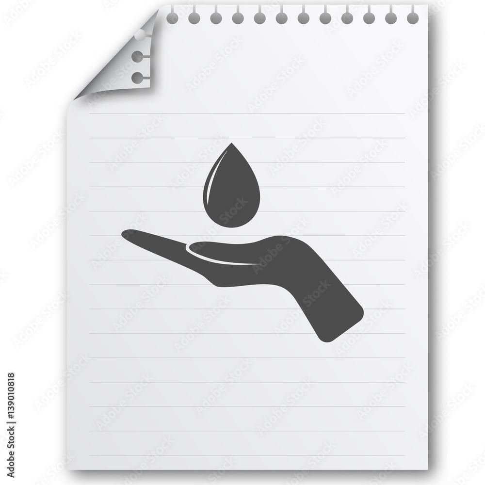 Hand and water drop icon Stock Vector | Adobe Stock