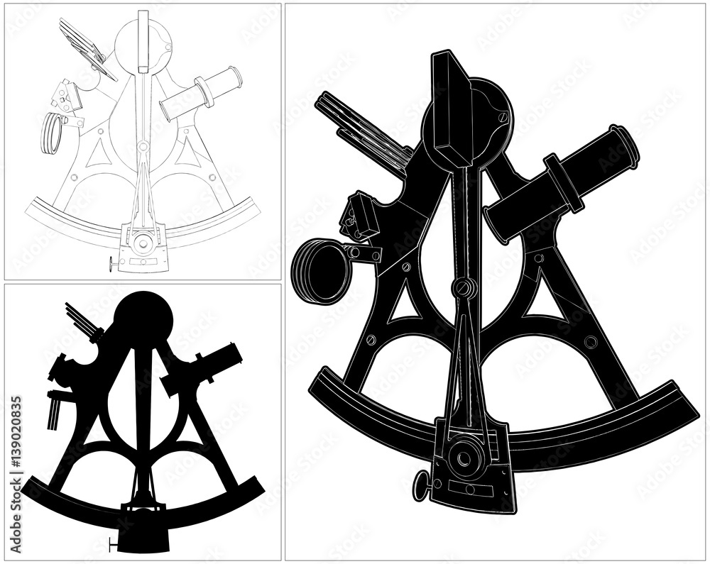 Sextant Vector Stock Vector | Adobe Stock