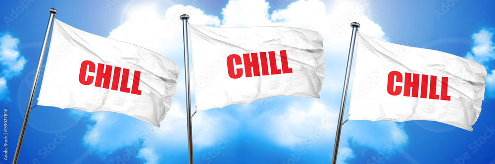 chill, 3D rendering, triple flags ilustración de Stock | Adobe Stock