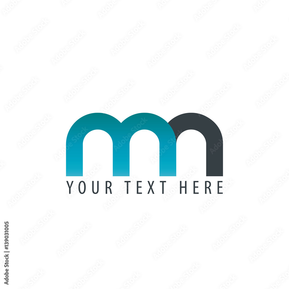 Initial Letter MN Rounded Lowercase Logo Stock Vector | Adobe Stock