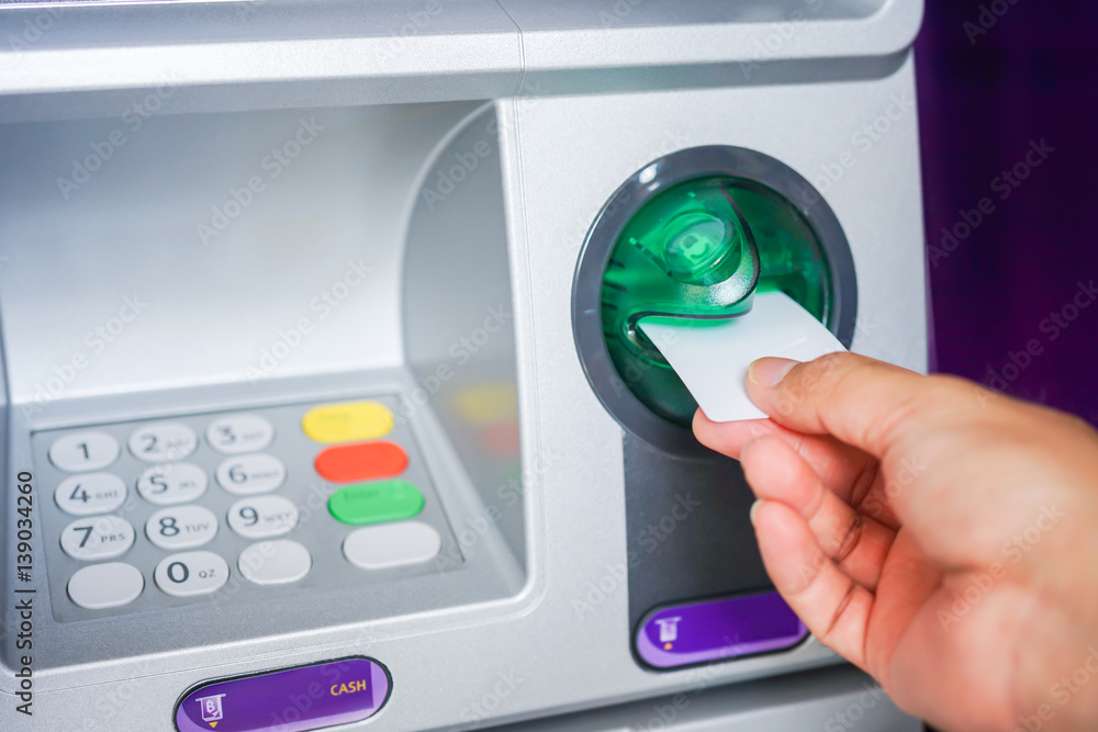 Automatic Transfers machine Slot to inserting ATM / Credit Card for ...