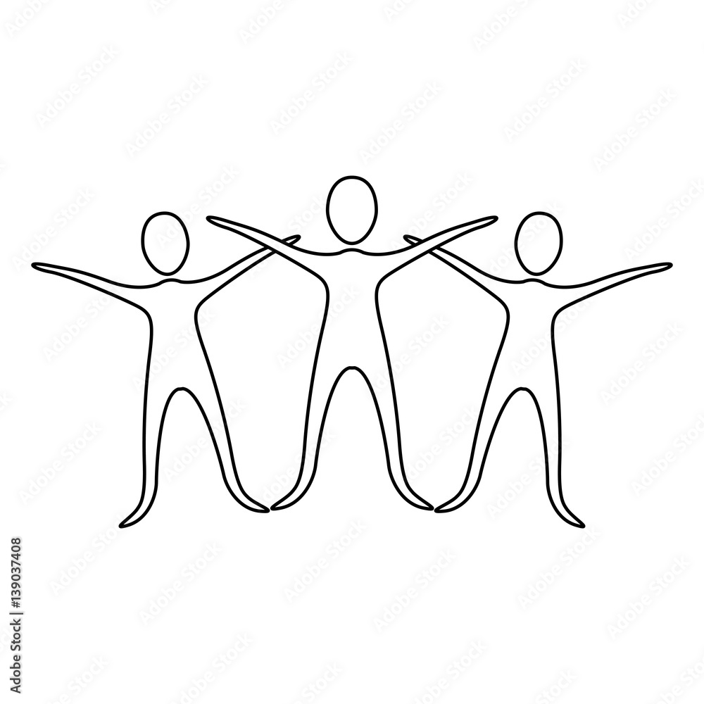 figure people raise their hands, vector illustraction design image ...