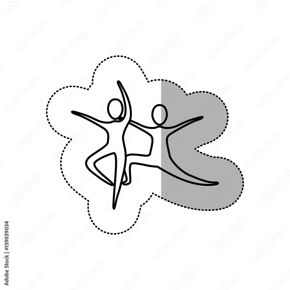 sticker people practicing dancing icon, vector illustraction design ...