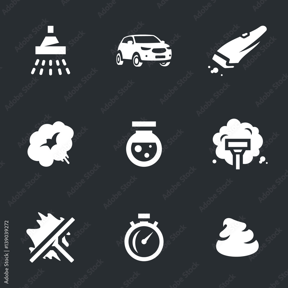Vector Set of Carwash Icons. Stock Vector | Adobe Stock