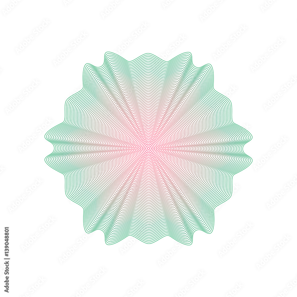 Guilloche decorative rosette element. Digital watermark. It can be used ...