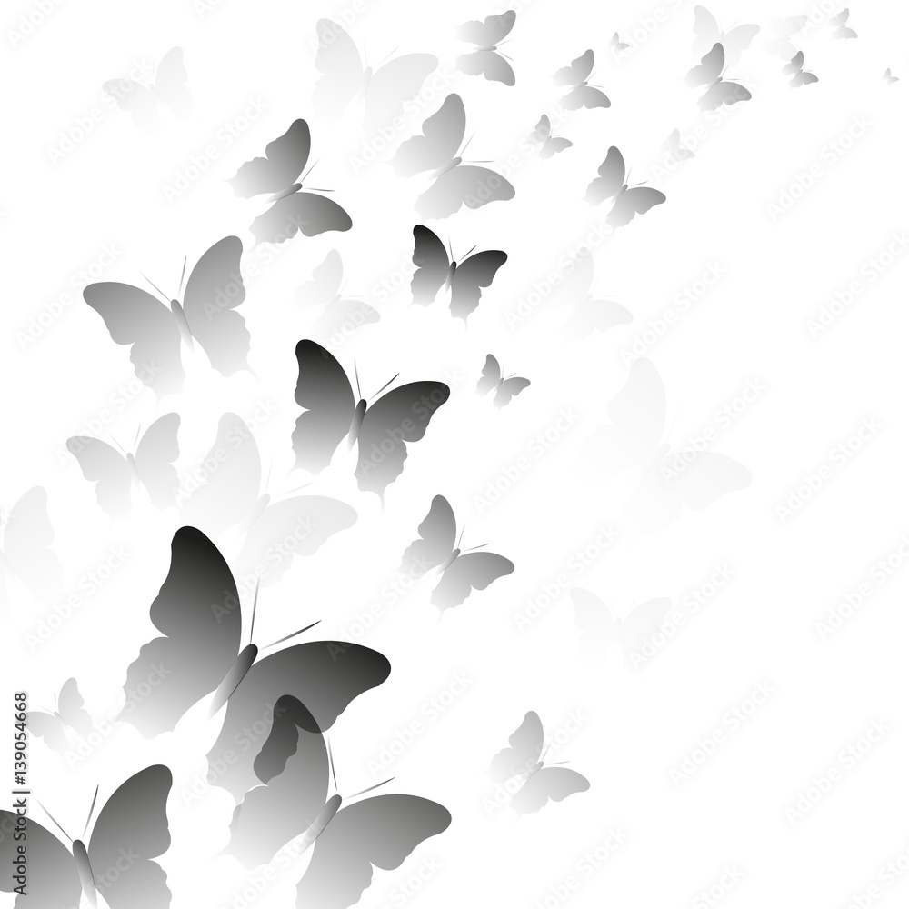 vector, beautiful background with butterflies, template Stock Vector ...