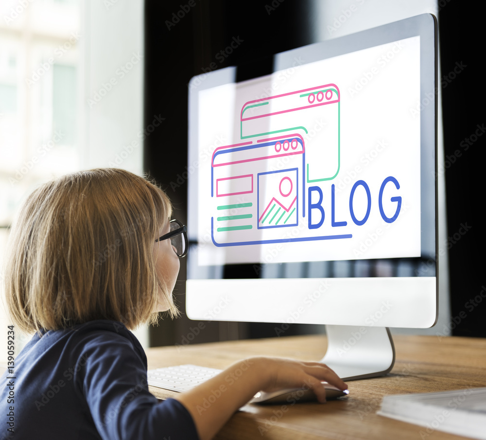 Blog is an online sharing content. Stock-Foto | Adobe Stock