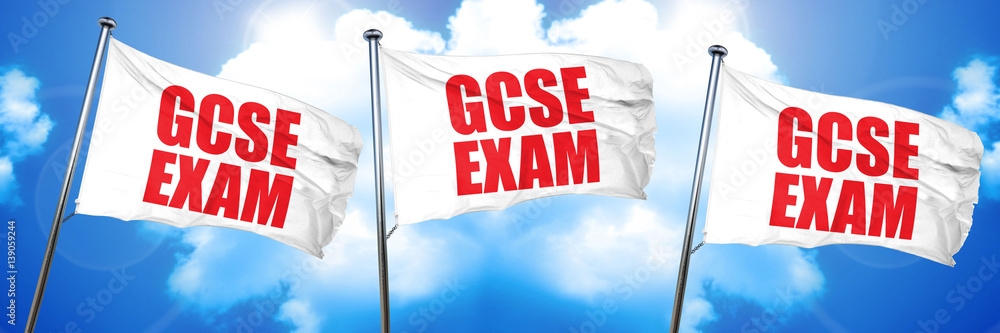 gcse exam, 3D rendering, triple flags Stock Illustration | Adobe Stock
