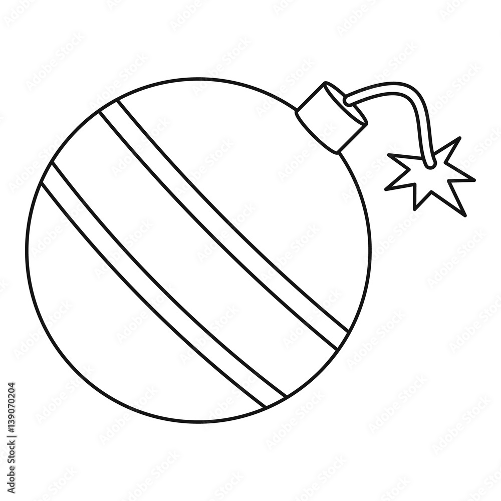 Retro bomb icon, outline style Stock Vector | Adobe Stock