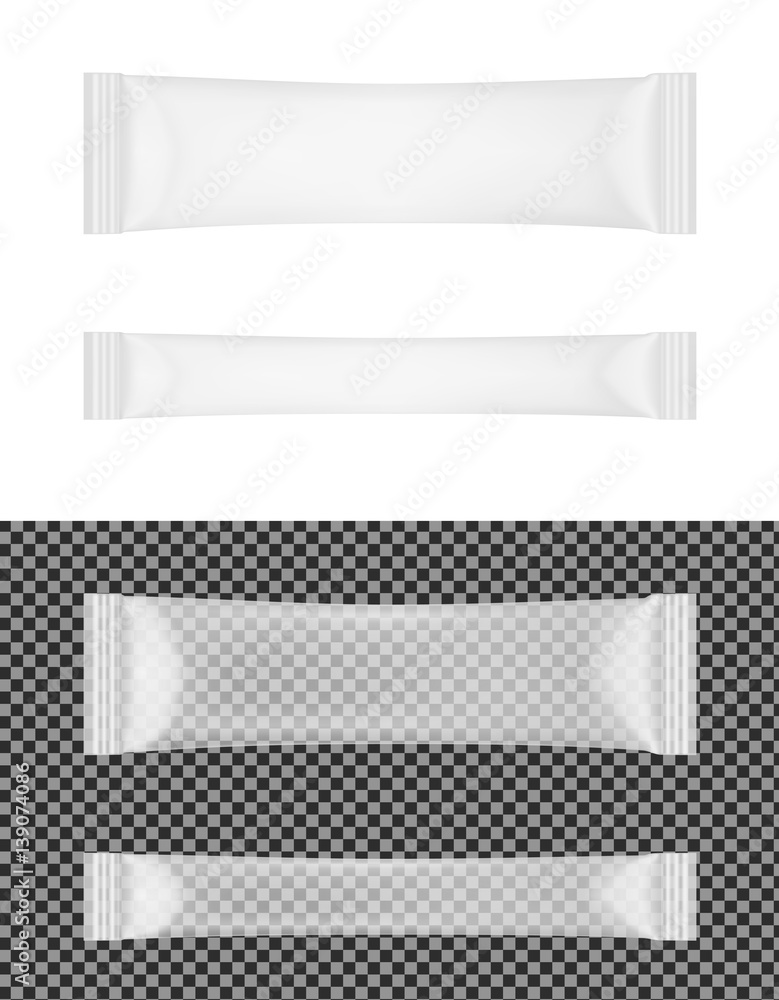 Transparent disposable packaging for snacks, food, sugar and spices ...